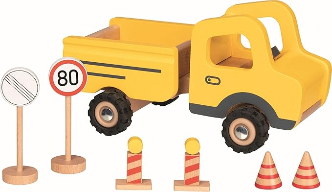 Construction Vehicle with Safety Signs